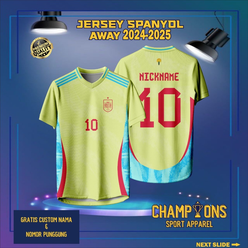 Jual Jersey TIMNAS SPANYOL AWAY 2024-2025 Terbaru - Jersey SPAIN EURO ...