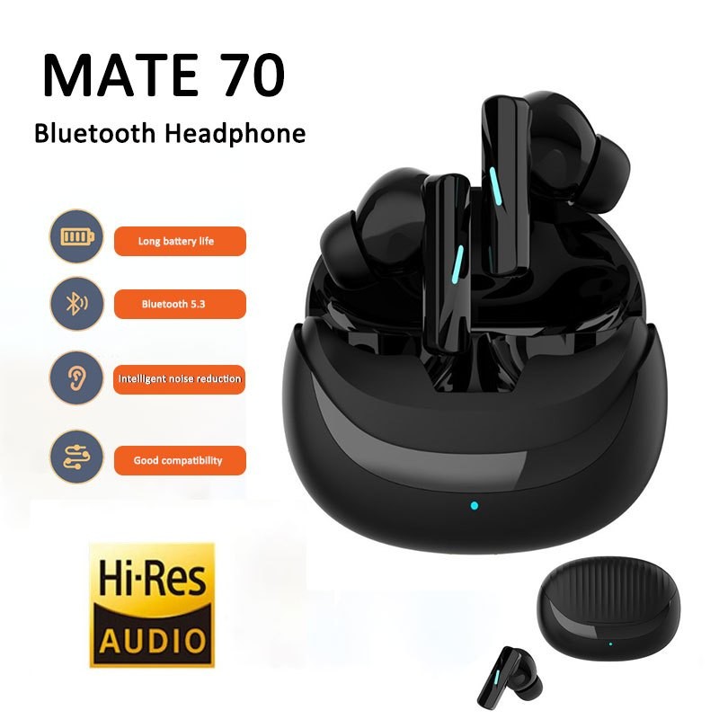 Jual MT70 TWS Headset Bluetooth Wireless Headphone Hifi Stereo Low Latency Noise Reduction ...