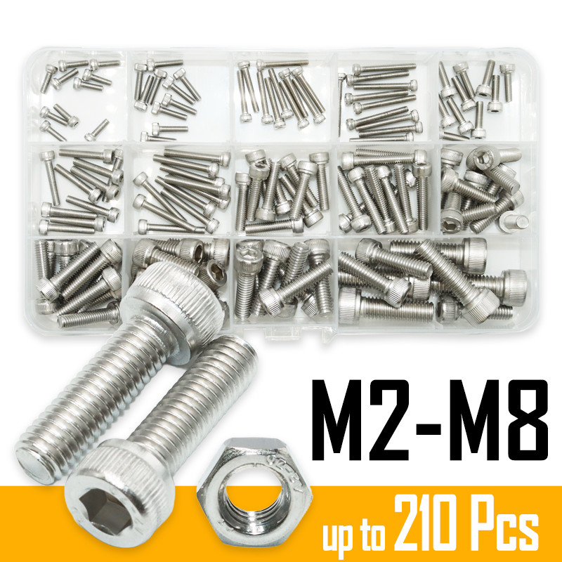 Jual Hex Socket Cap Head Screws Nuts Kit M2 M2.5 M3 M4 M5 M6 M8 Allen ...