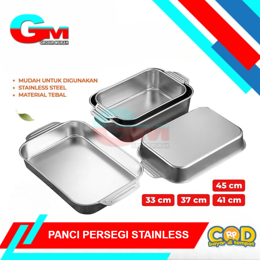 Jual Panci Persegi SATUAN Prasmanan Luxury Panci Stainless Set Tutup ...