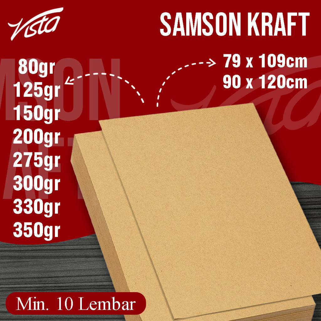 Jual Kertas Kraft coklat 80gr ukuran 90x120cm plano ( craft samson ...