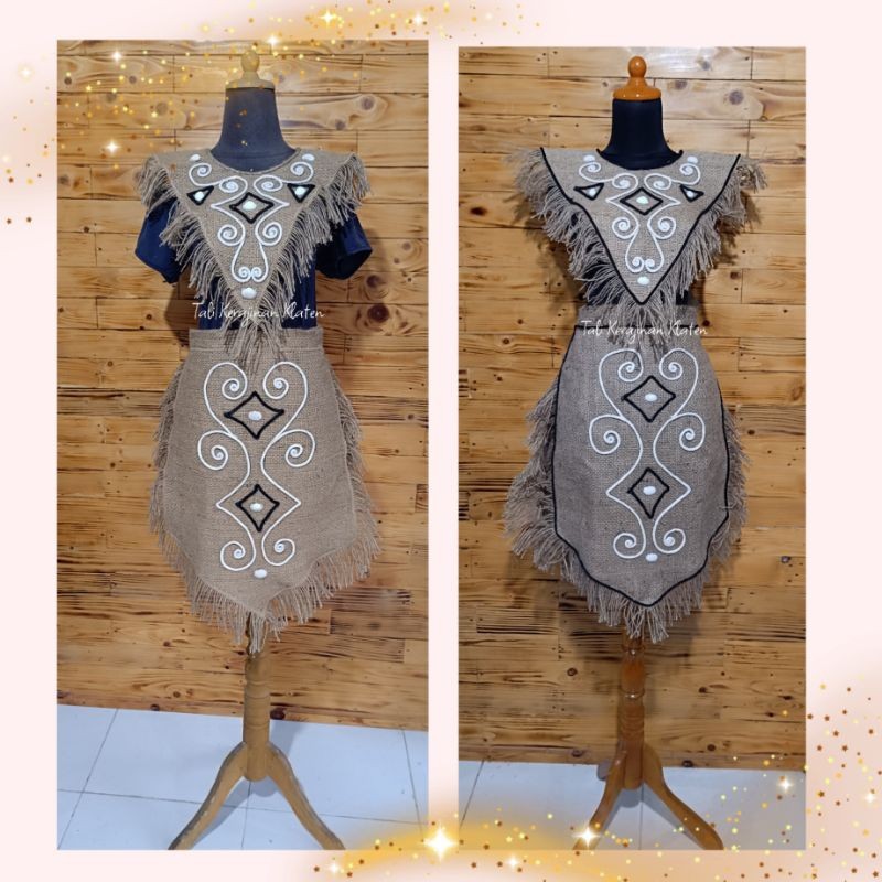 Jual kostum dari karung goni / daur ulang /kostum papua / kostum dayak ...
