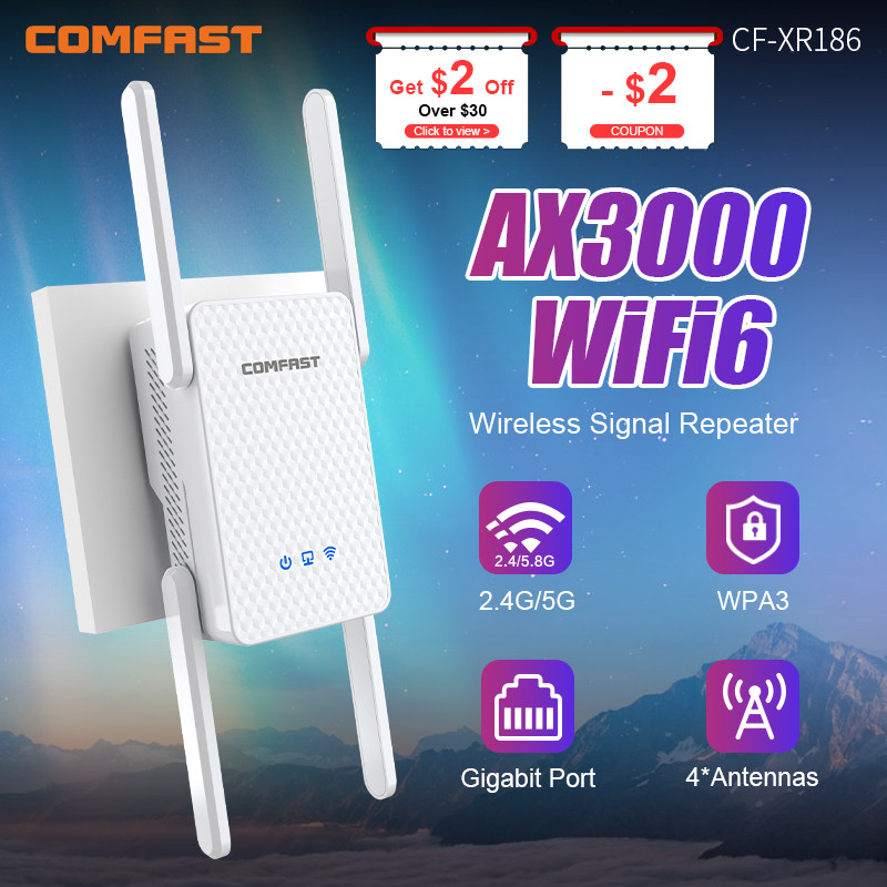 Jual Comfast WiFi 6 AX3000 Wireless Repeater 2.4G&5GHz Dual Band 802 ...