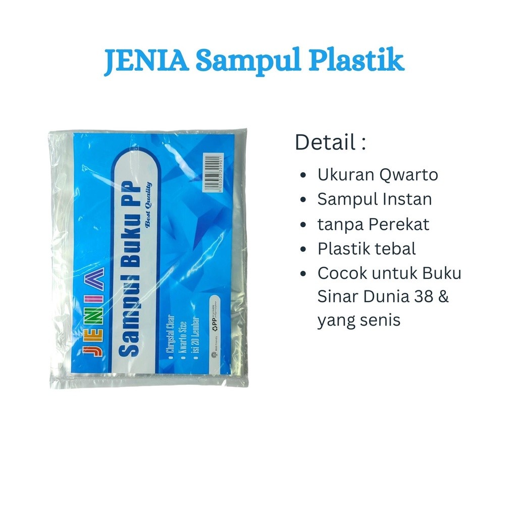 Jual Sampul PLASTIK QUARTO untuk Buku Kecil (Sidu 38,58) Merek JENIA M&G Tebal Best Quality ...