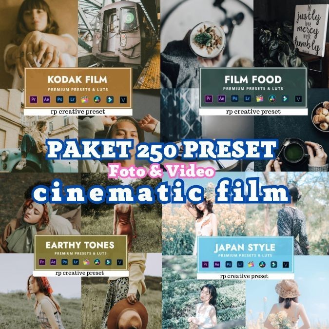 Jual Paket 250 Preset Cinematic Film Untuk Foto dan Video | Shopee ...
