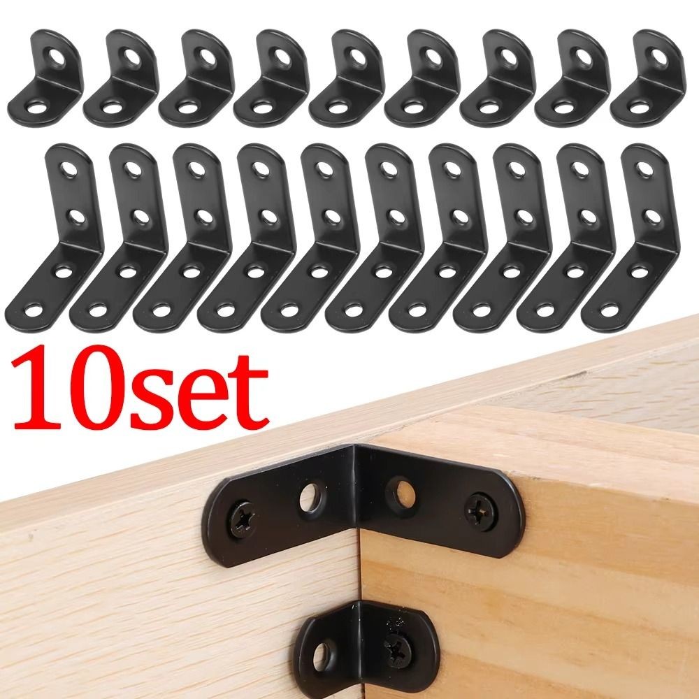 Jual 10Sets Cabinet Screens Wall Angle Bracket Iron 90 Degree Right ...