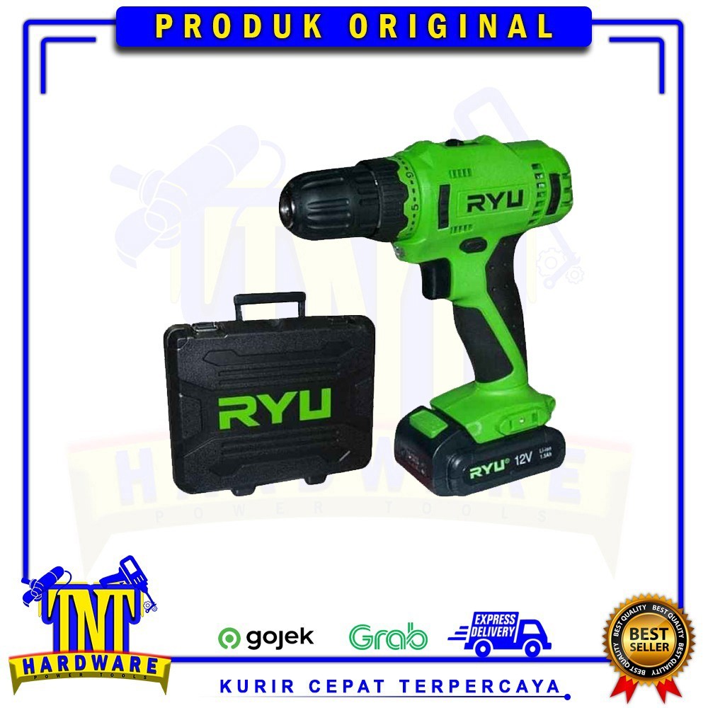 Jual RYU CORDLESS DRILL RCD12 V/MESIN BOR OBENG 2 BATERAI/ BOR CAS RCD ...