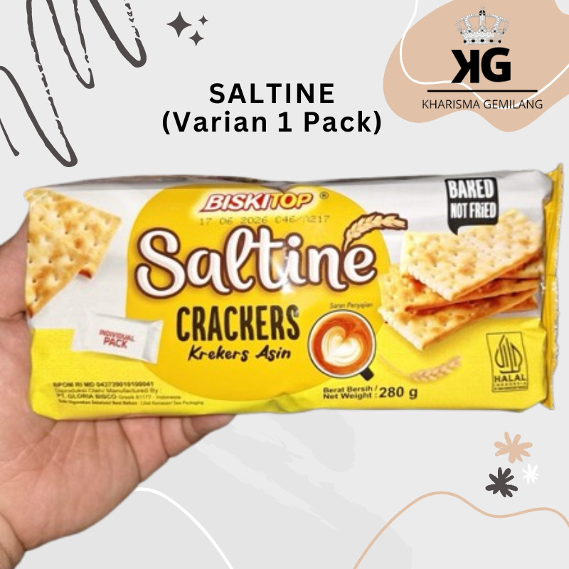 Jual KG - SALTINE CRACKERS 280gram (Varian 1 Pack) Biskuit Snack Ringan ...