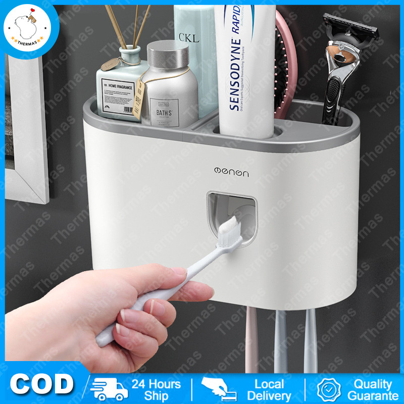 Jual Tempat Sikat Gigi Multifungsi Wall-Mounted Toothpaste and ...