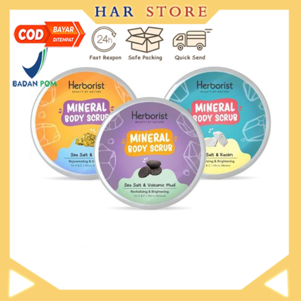 Jual HERBORIST MINERAL BODY SCRUB 100gr 200g - Lulur Badan Sea Salt ...