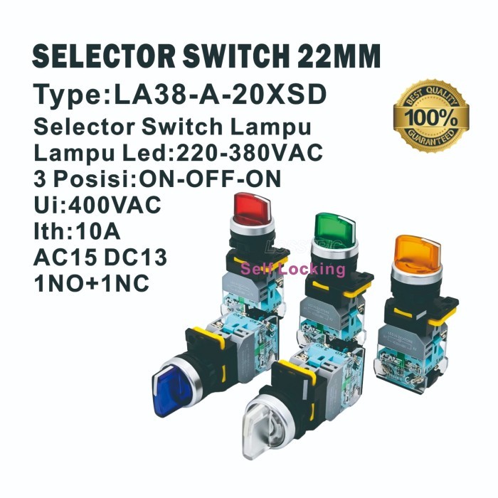 Jual Selector Switch Lampu LED (STAY PUT) 3 POSISI 22MM | Shopee Indonesia