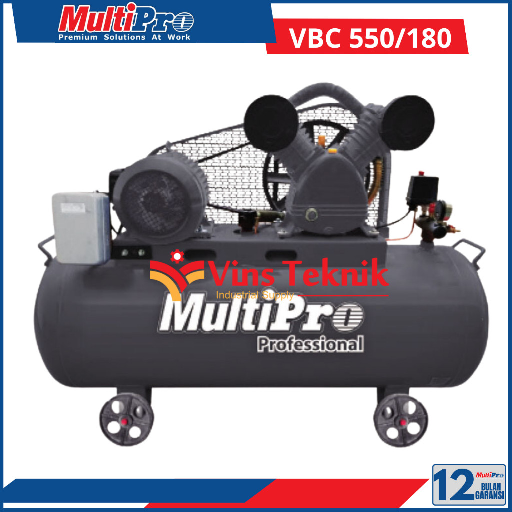 Jual Mesin kompresor 5.5 HP compressor listrik MULTIPRO VBC 550/180 ...