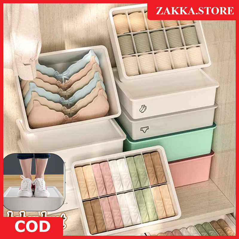 Jual Zakka Store Kotak Penyimpanan bra cd kaos kaki underwear storage box Kotak Penyimpanan ...