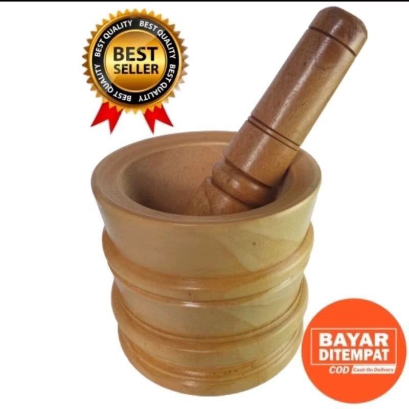 Jual 1set Lumpang sedang dan penumbuk alu / alat tumbuk kayu halus ...