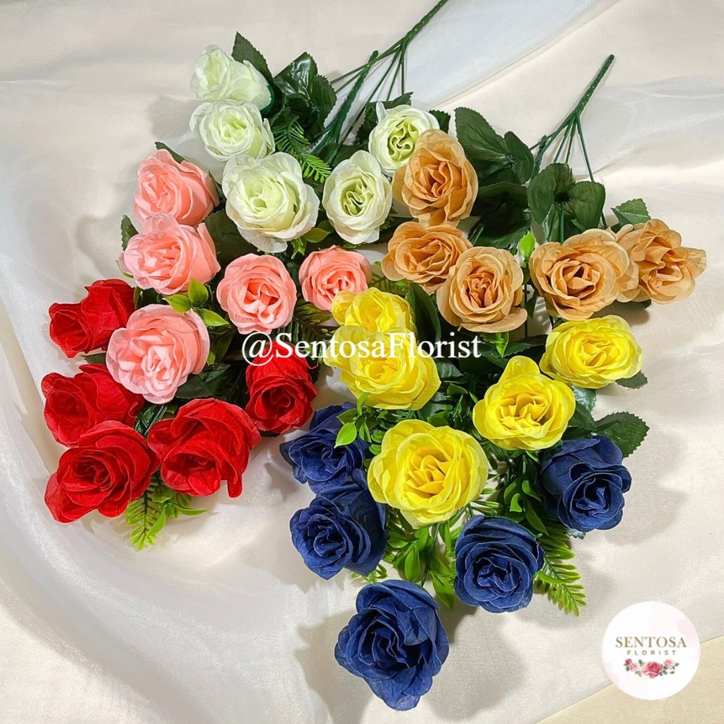 Jual Bunga Mawar Kuncup Cabang 5 Bunga Seserahan Import Artificial ...