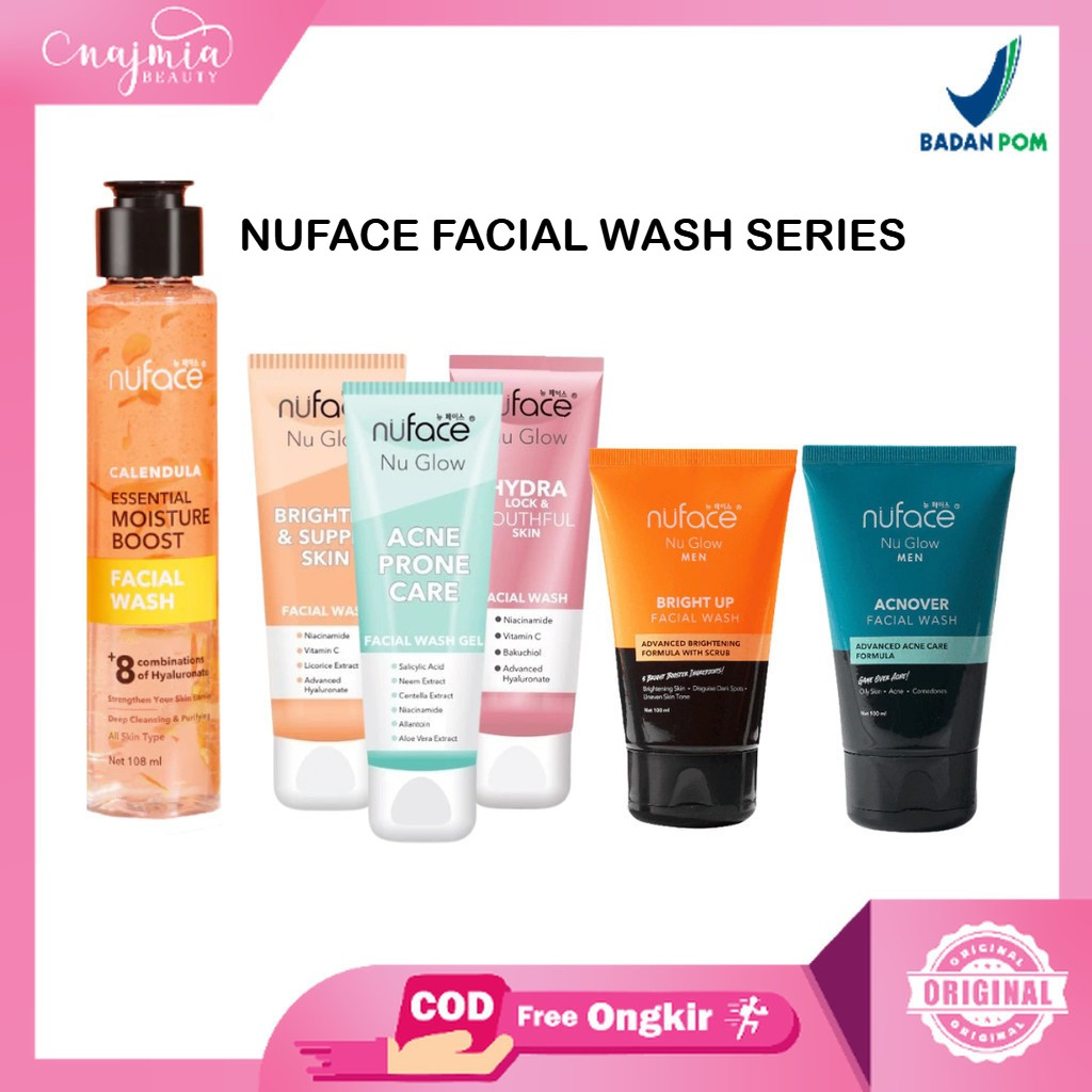 Jual Najmia Ofc Nuface Nu Glow Facial Wash Gel l Sabun Cuci Muka Nu ...