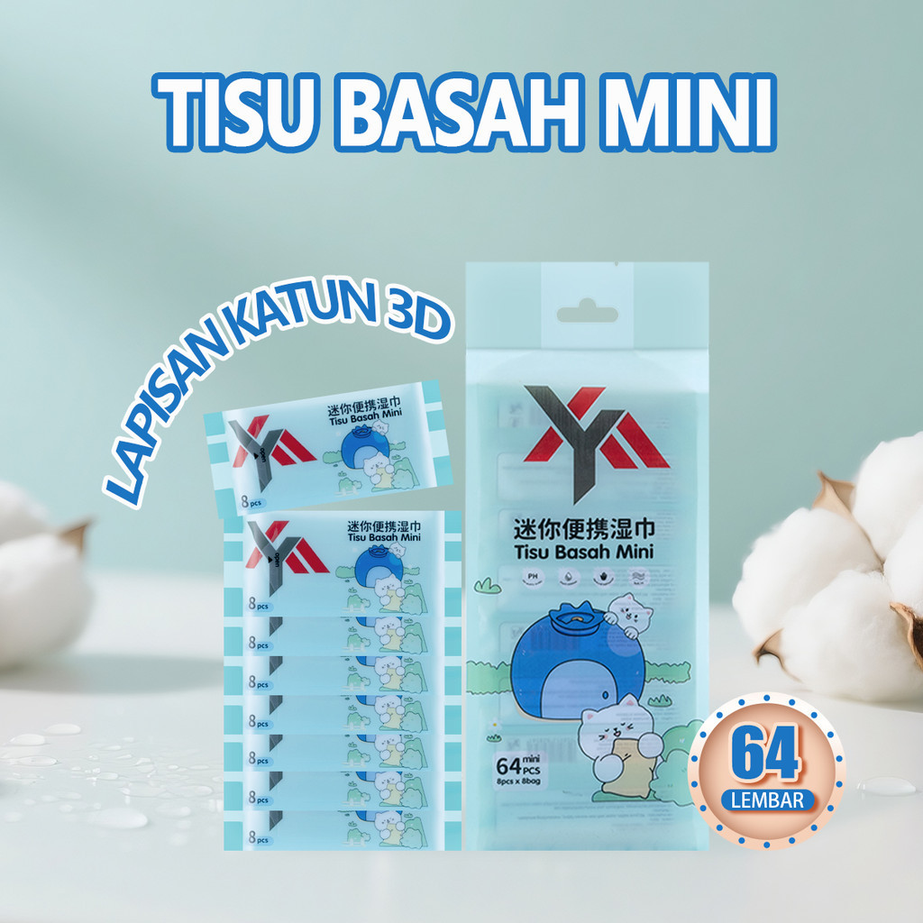 Jual Tisu Basah Mini | Tissue travel , 8 Pcs |Praktis, Ringan, Murah ...