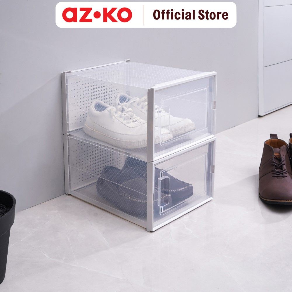 Jual AZKO Stora Set 2 Pcs Kotak Sepatu Pria / Wanita Shoe Box Storage ...