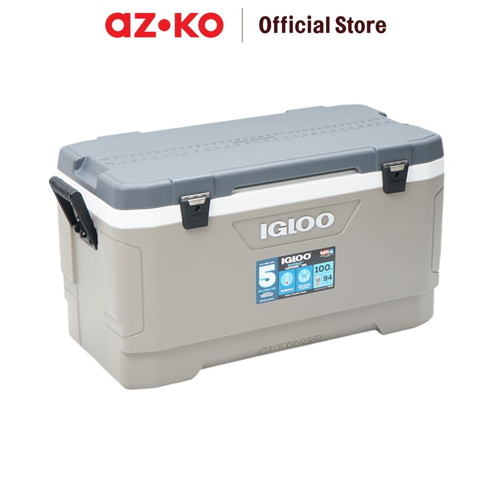 Jual AZKO Igloo 94 ltr Maxcold Cooler Box - Cokelat/Abu-Abu Boks ...