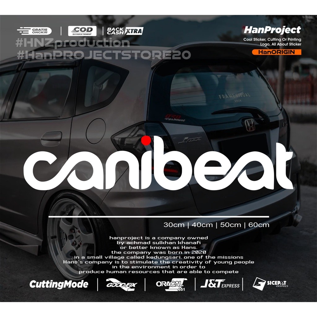Jual STICKER CANIBEAT KACA MOBIL JDM | STICKER CUTTING REFLECTIVE ...