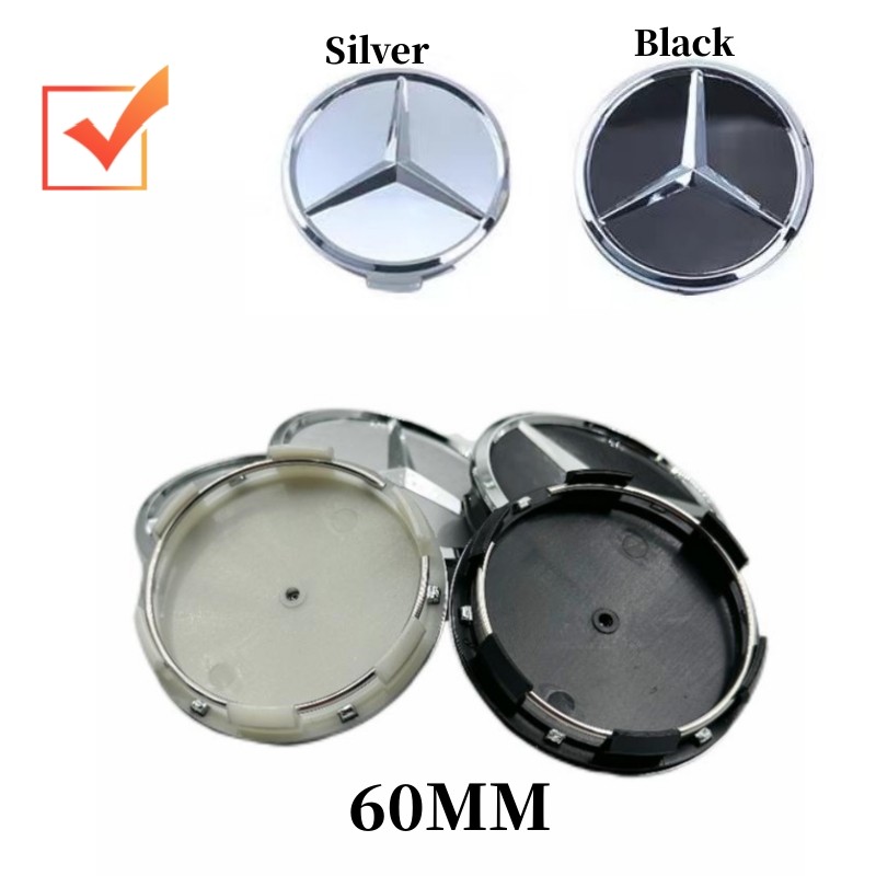 Jual 4Pcs 60mm wheel hub logo fitting for the Mercedes Benz A B C S ...