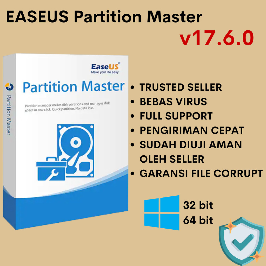 Jual EASEUS Partition Master Full Version Software PC (Windows) | Shopee Indonesia