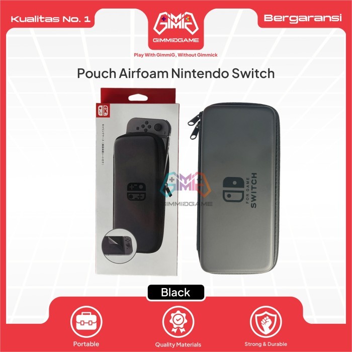 Jual Nintendo Switch Airfoam Bag Hard Pouch Travel Case 3RD Party Hitam ...