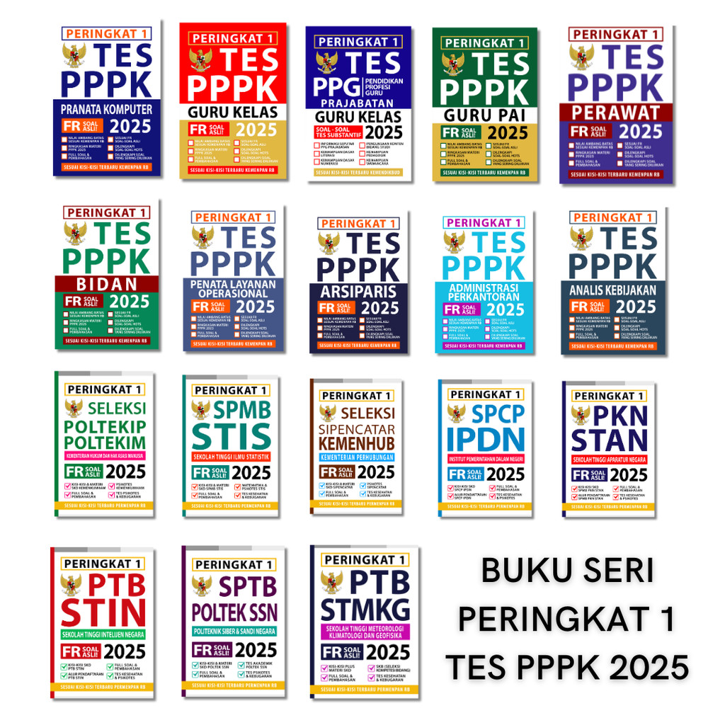 Jual Buku Seri Peringkat 1 PPPK 2025 - Bidan/Perawat/Apoteker/Analis Kebijakan/Arsiparis/Pranata ...