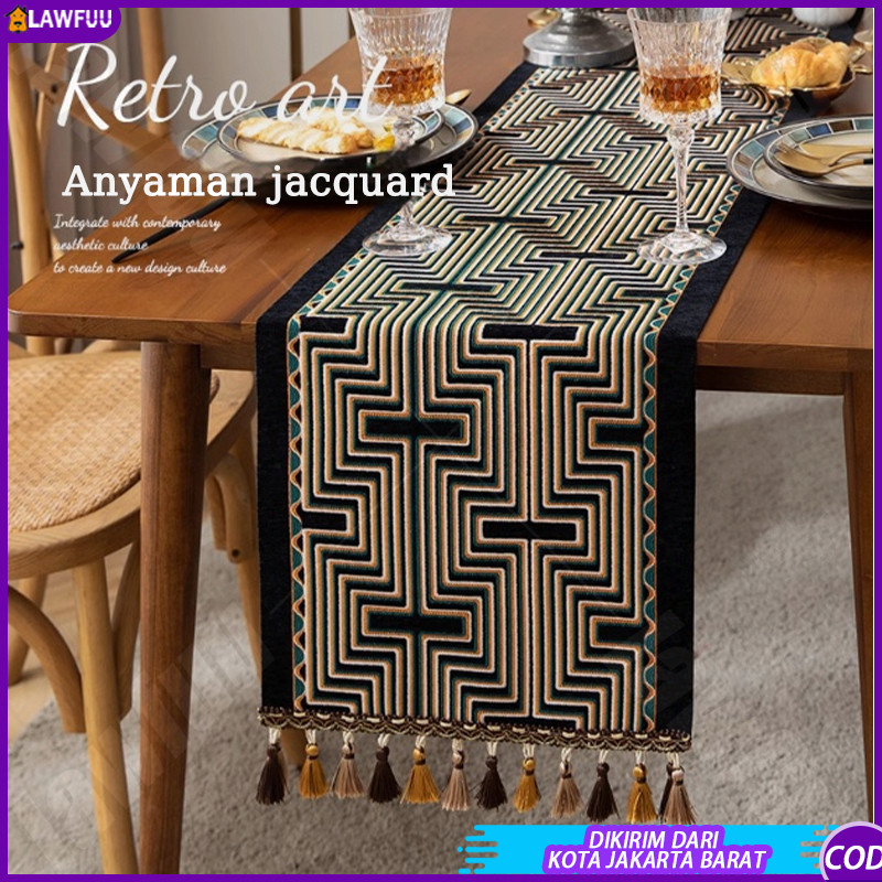 Jual 35x270CM Table Runner / Bendera Meja Retro Mewah Ringan/xTaplak ...