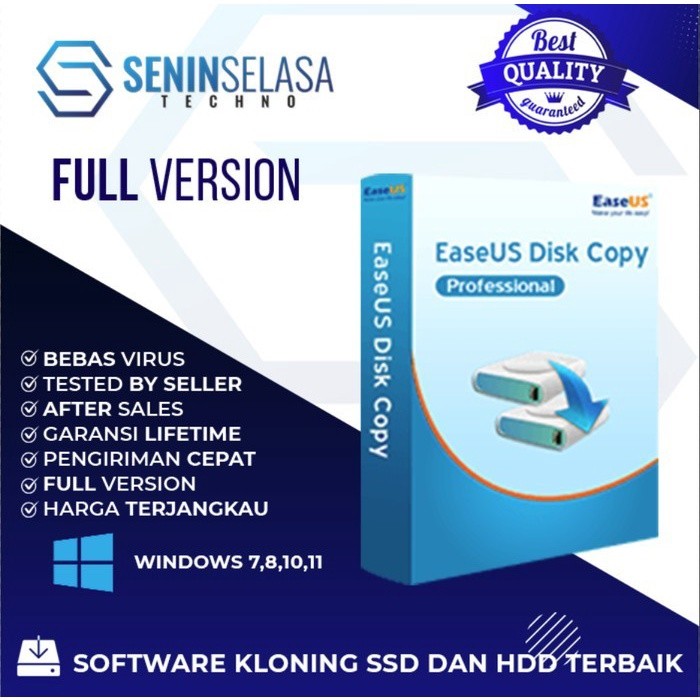 Jual Software Clone HDD / SSD: EaseUS Disk Copy Technician 3.8 [WIN ...