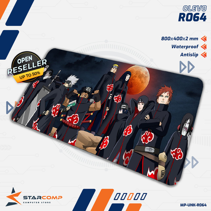 Jual Mouse Pad Gaming XL 80x40 OLEVO RO64 Deskmat Motif Naruto Akatsuki ...