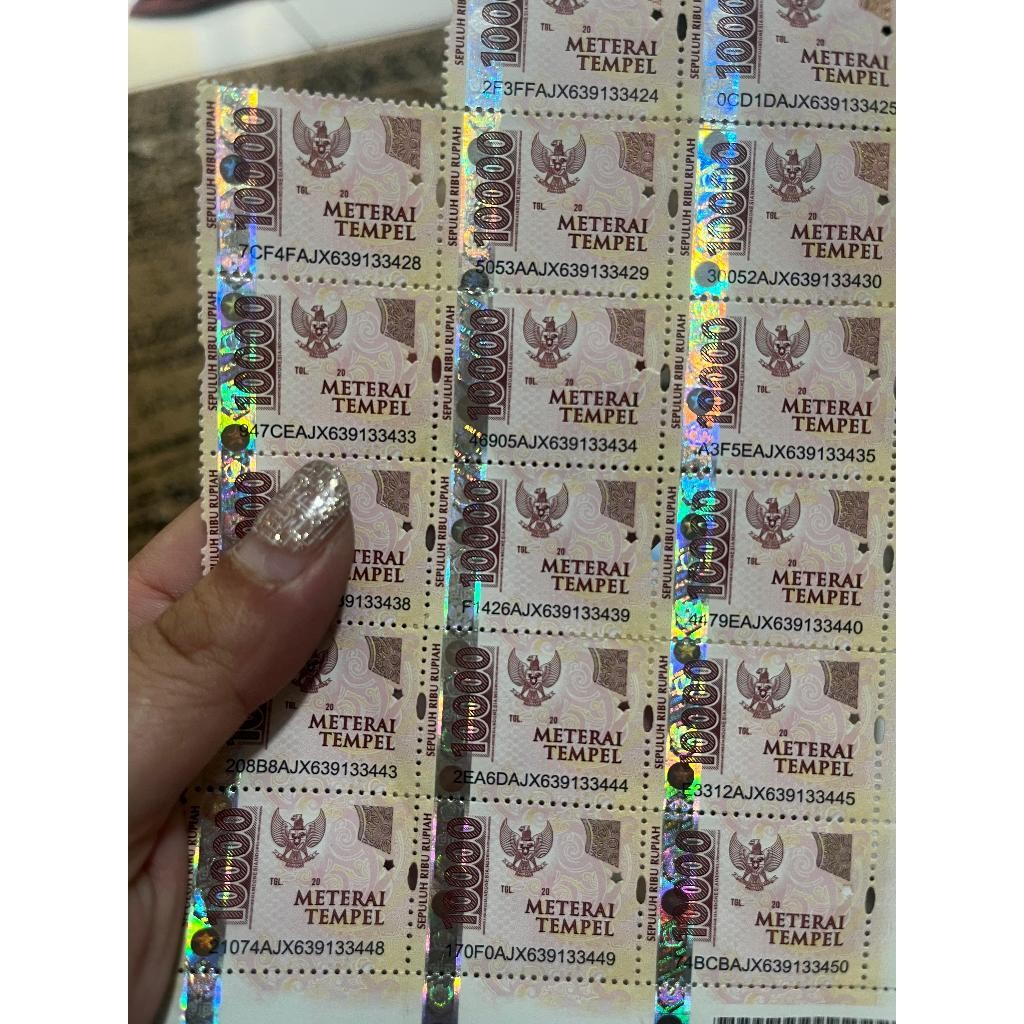 Jual Meterai atau materai 10000 harga per 30 keping/pcs ( teruji lolos ...