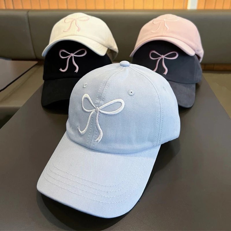 Jual Topi Fashion CAP BORDIR PITA Bow Simple Korean Look topi bassebal ...