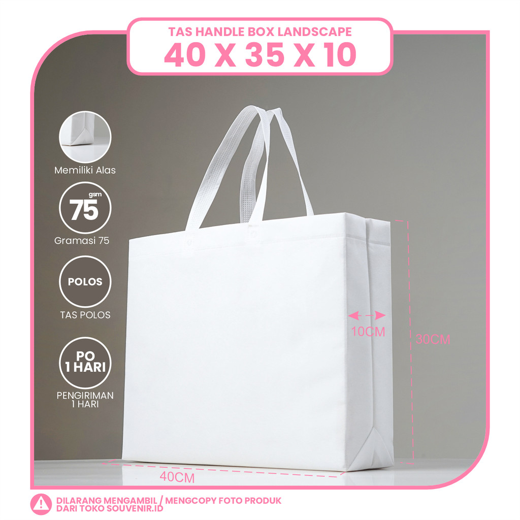 Jual TAS SPUNBOND LIPAT BOX 40X35 LANDSCAPE (POLOS) | Shopee Indonesia