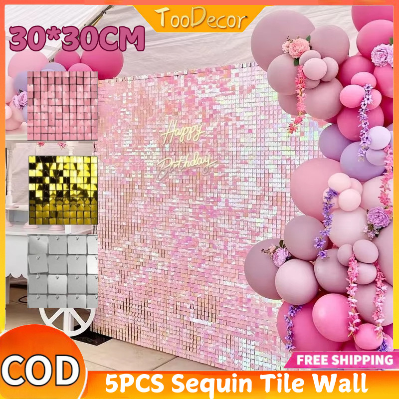 Jual 5 PCS Backdrop Sequin Tile Backdrop Ulang Tahun Dekorasi Pesta ...