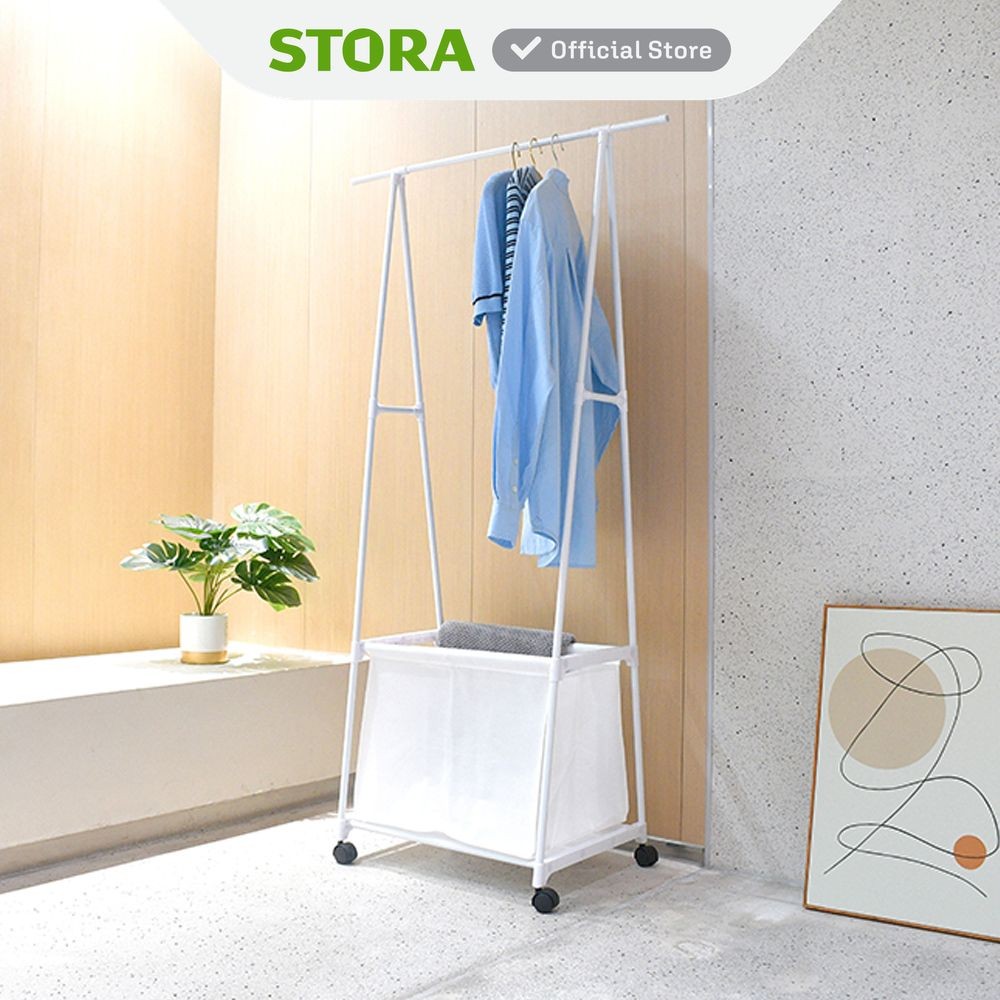 Jual Stora 55X42X160 cm Gantungan Pakaian - Putih Stand Hanger ...