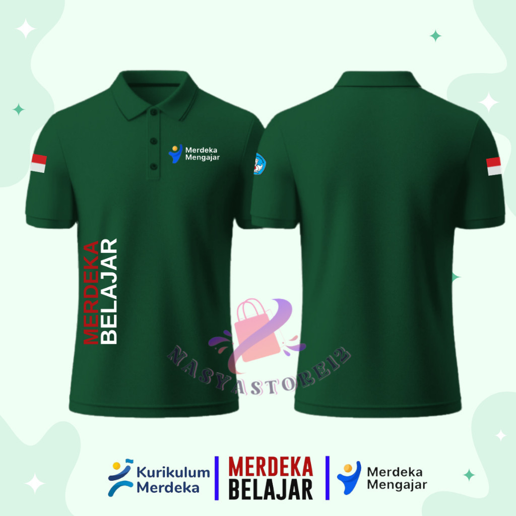 Jual Baju Kaos Poloshirt Lengan Panjang LOGO MERDEKA BELAJAR - MERDEKA ...