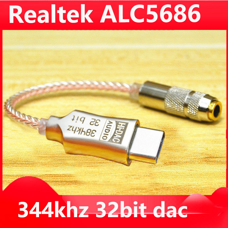 Jual ALC5686 USB Type C to 3.5mm DAC earphone Amplifie Headphone Amp Digital Decoder AUX audio ...