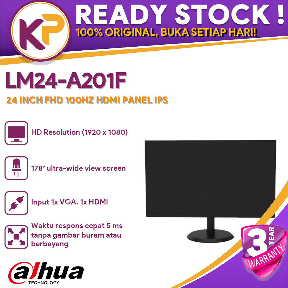 Jual DAHUA LM24-A201F 24 INCH FHD 100HZ HDMI PANEL IPS | Shopee Indonesia