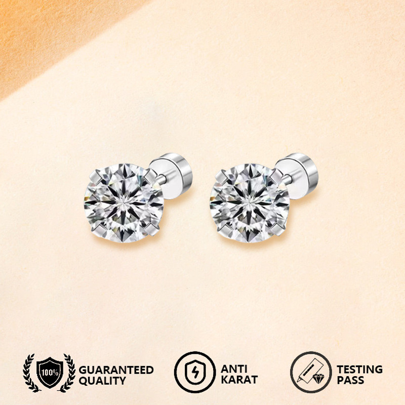 Jual Anting Titanium Anti Karat Dan Anti Luntur Anting Zirkonia Datar ...