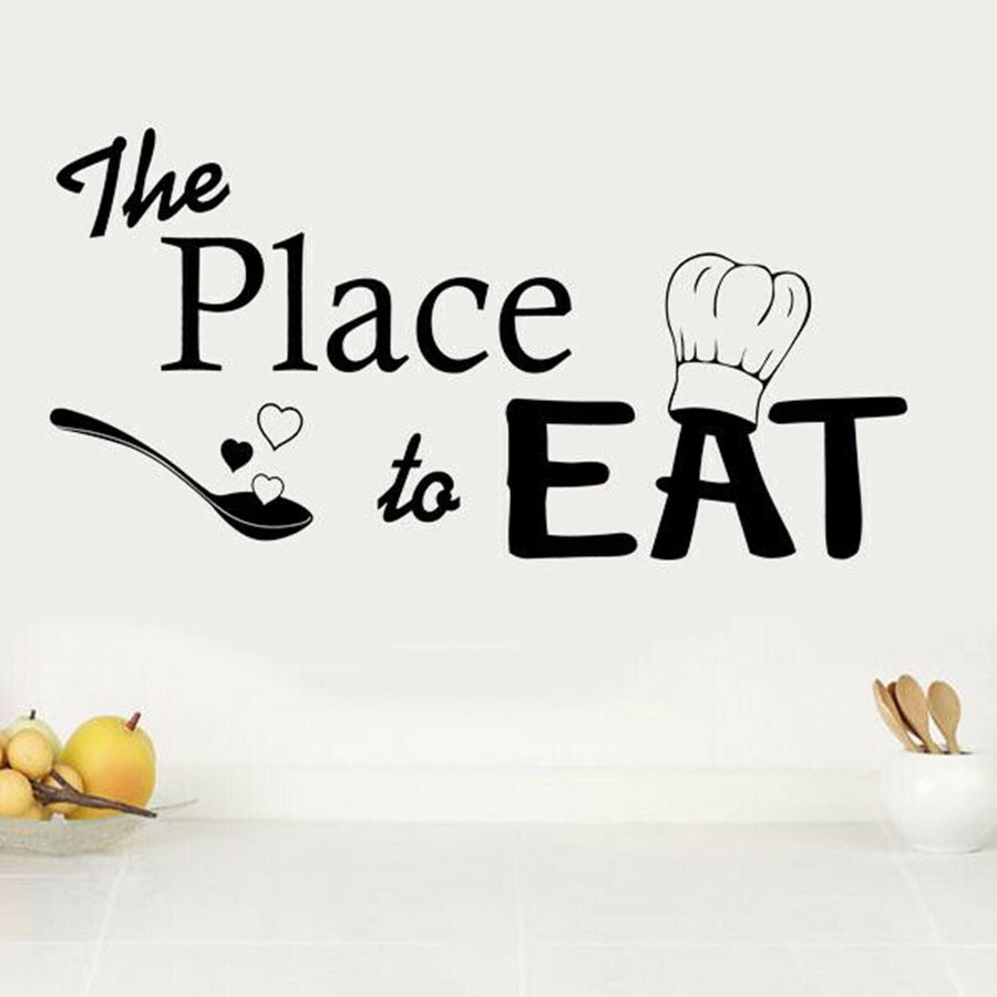 Jual Stiker Dinding Dapur Stiker Dinding Dapur The Place Eat Quotes Art ...