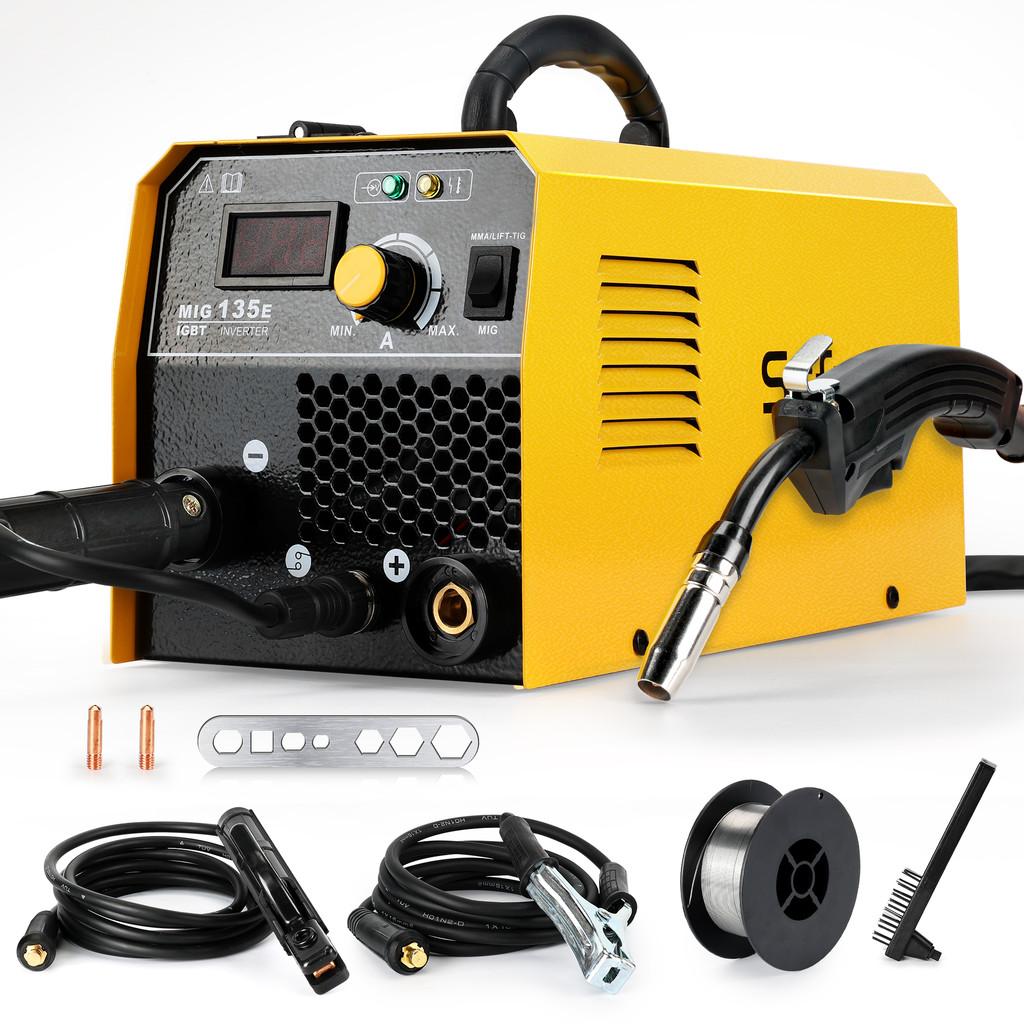 Jual MIG Welder 135E 3-in-1 Flux Core Welder MIG/Lift TIG/Stick Welding Machine 110v with ...