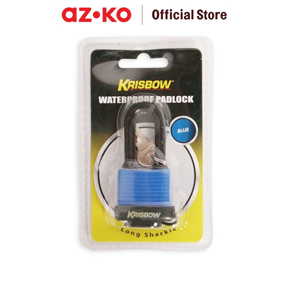 Jual AZKO Krisbow Gembok Tahan Air Long Beam 30 Mm - Biru Padlock ...