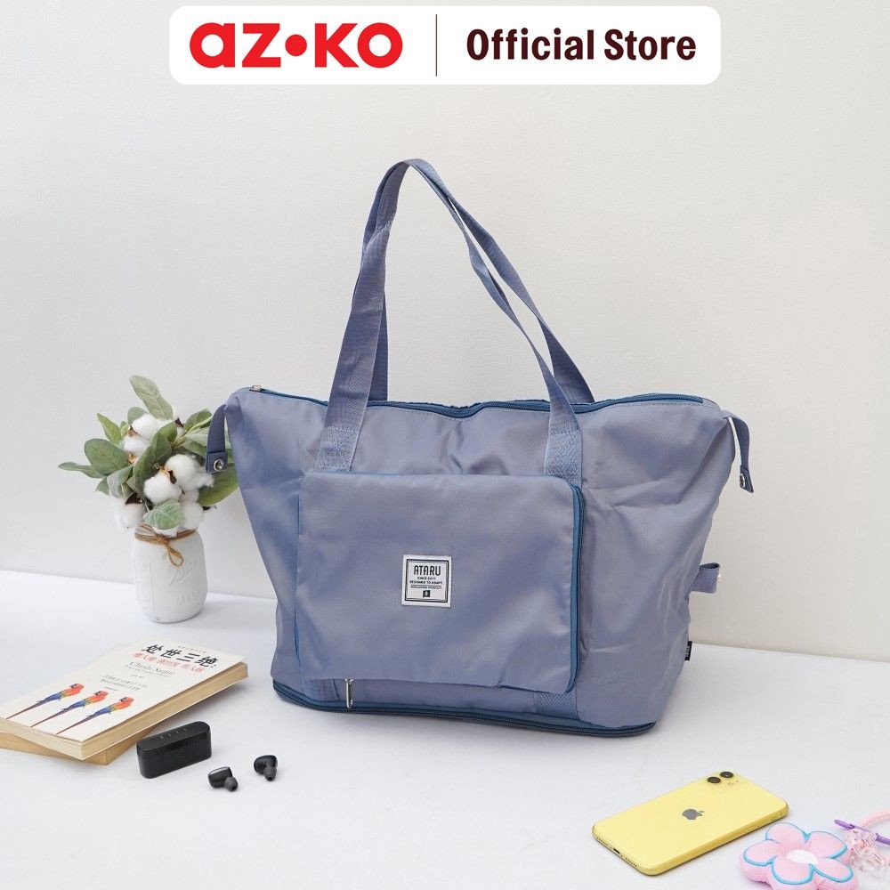 Jual AZKO Ataru Tas Travel Lipat - Biru Dusty Foldable Bag Tas ...