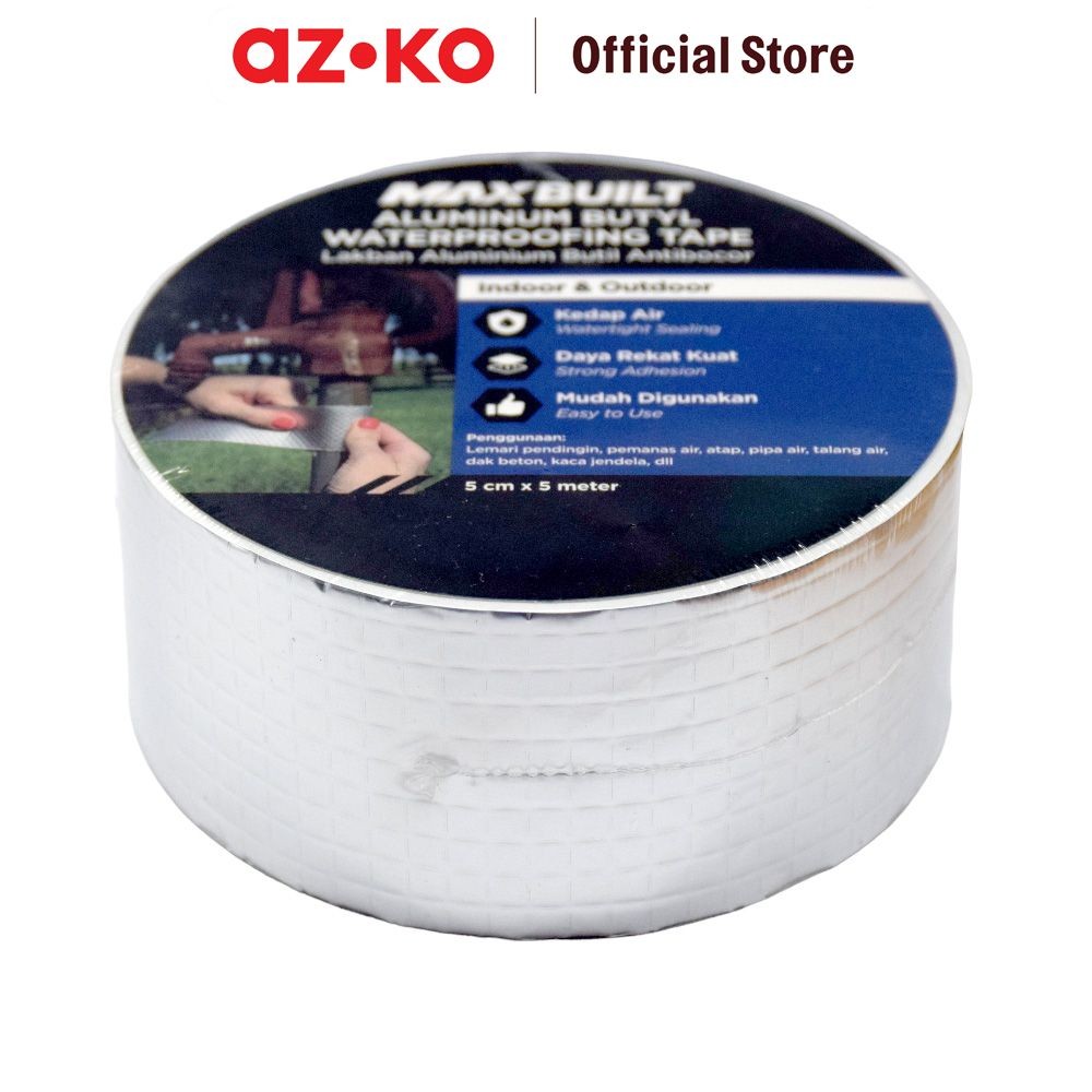 Jual AZKO Maxbuilt 5 cmx5 mtr Isolasi Tahan Air Aluminium Butyl Rubber ...