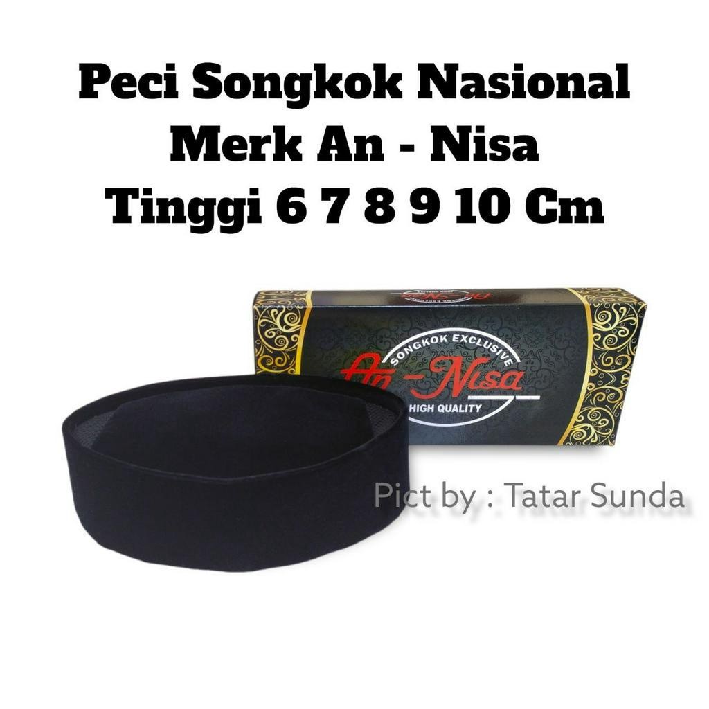 Jual Annisa Asli Songkok Hitam Premium Ac Kopyah Kopiah Peci Tinggi 7 8 ...