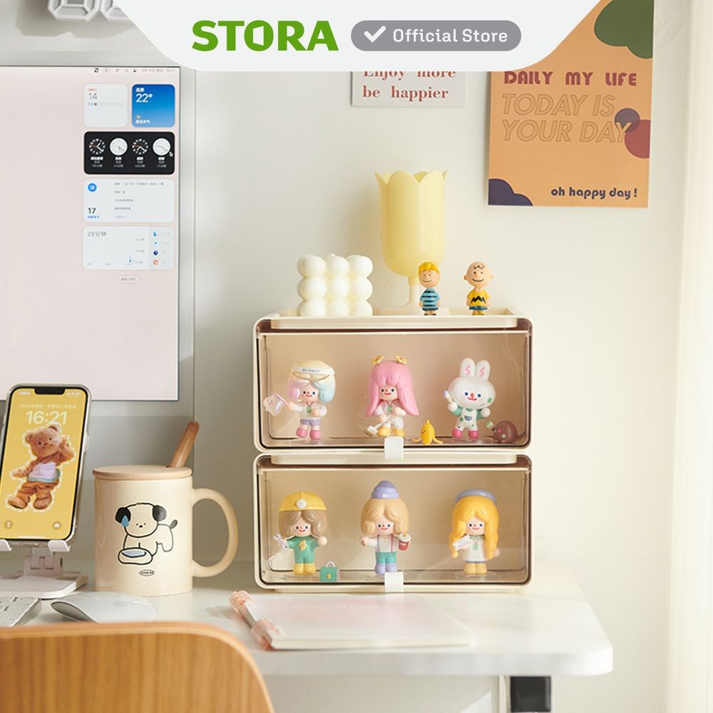Jual Stora 23X23X11.8 cm Kotak Pajang Action Figure Stackable Drawer ...
