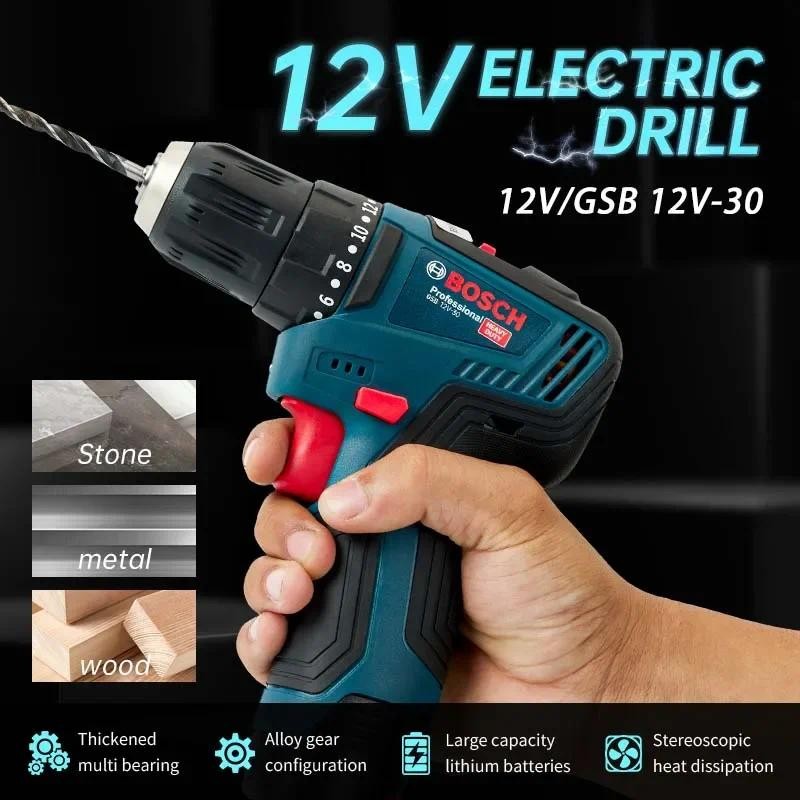 Jual Bosch-GSB-12-V30 Professional Electric Drill, Cordless Driver ...