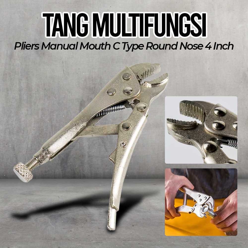 Jual Tang Pipa Multifungsi Pliers Manual Mouth C Type Round Nose 4 Inch ...