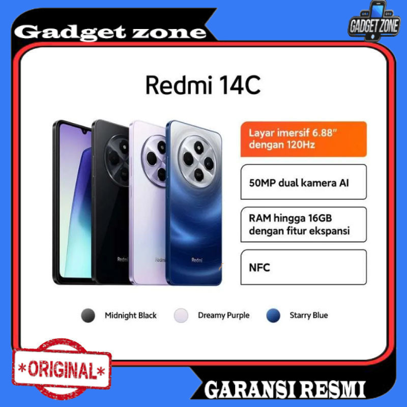 Jual Xiaomi Redmi 14c Nfc 8 256 6 128 Resmi Redmi 14c Nfc 8 8 6 6